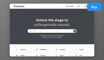 Ticketing Website Wireframe Template | Uizard