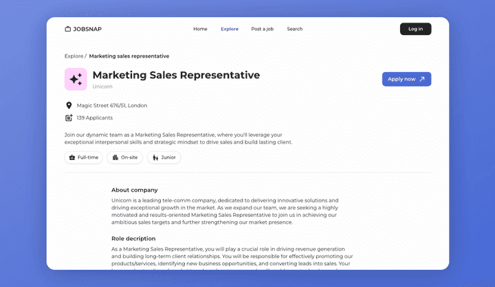 Job Finder Website Template | Job Search Web Design | Uizard