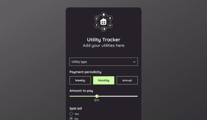 Utility Tracker App Template | Bill Tracking Template | Uizard