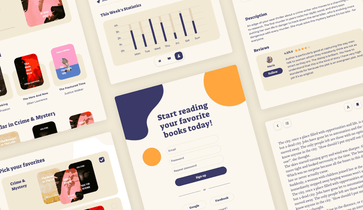 Book Reading App Template | Uizard