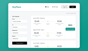 Flight Booking Website Design Template | Uizard