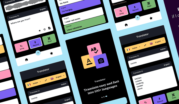 Dictionary Dark App Template | Dictionary App UI Design| Uizard