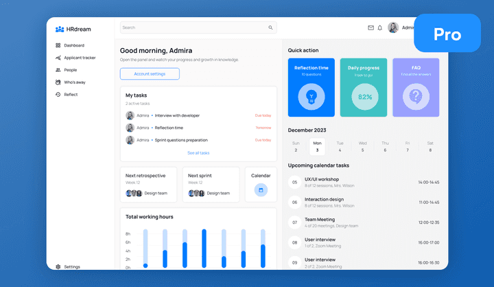 HR Web App Template | HRIS Website Design | Uizard