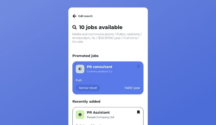 Job App UI Design Template | Job App UI | Uizard