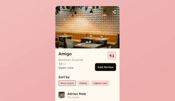Review App UI Design Template | Review App UI Template | Uizard