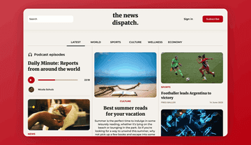 News Web App Template | News Web App UI Design | Uizard