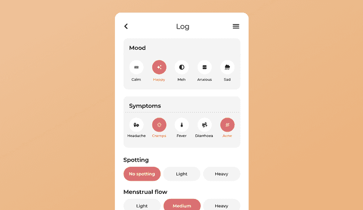 Cycle Tracking App Template | Period Tracker App Design | Uizard
