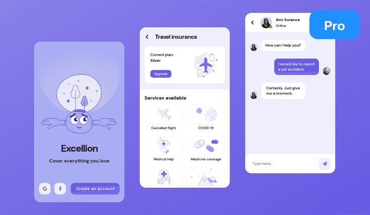 Insurance App UI Design Template | Insurance App UI | Uizard