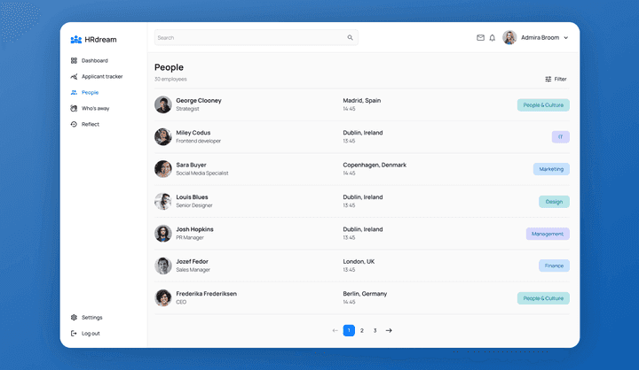 HR Web App Template | HRIS Website Design | Uizard