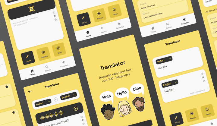 Translator App UI Design Template | Uizard