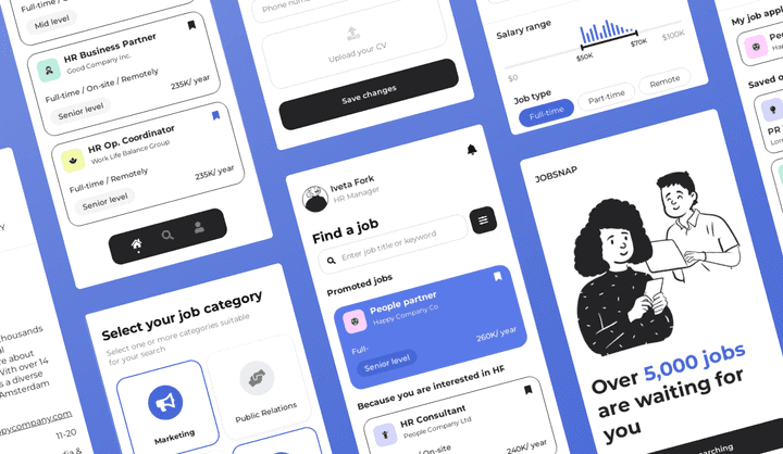 Job Finding App Template | Job Finder App UI Design | Uizard