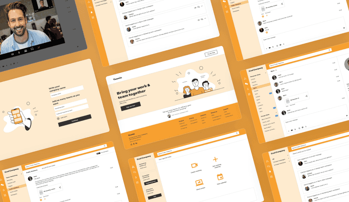 Work Messaging Light Web App Template | Uizard